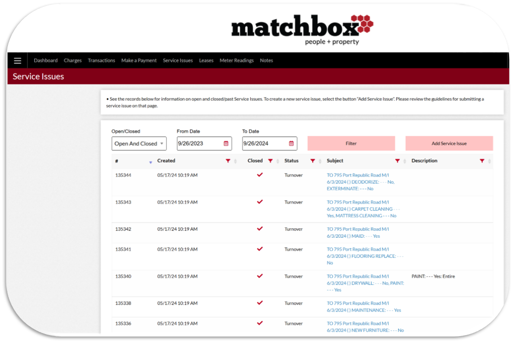 Using the Tenant Web Access Portal – Matchbox Residential